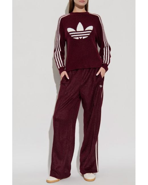 adidas Originals Sweater With Lurex Thread in Red | Lyst