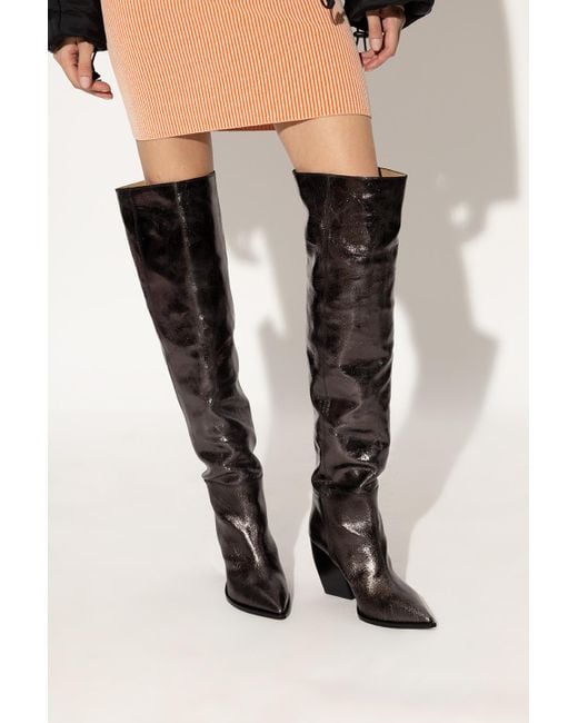 AllSaints 'reina' Leather Heeled Boots in Black | Lyst AllSaints 'reina' Leather Heeled Boots in Black | Lyst