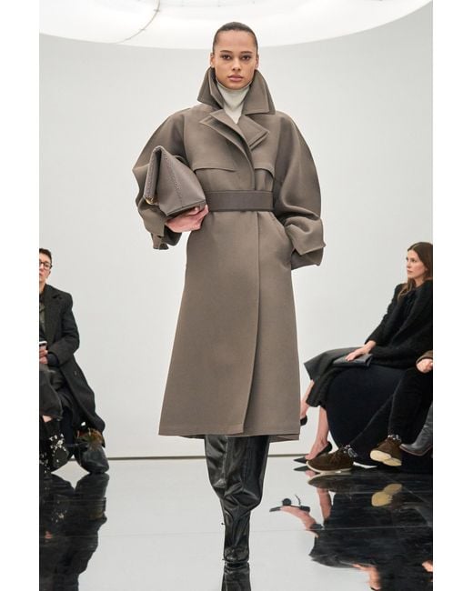 Alaïa Coat With Wool Finish in Gray | Lyst