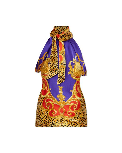 Versace Silk Top in White | Lyst UK