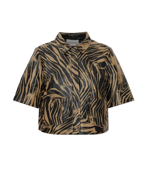 Munthe Leather Shirt "Lipper" in Black | Lyst UK