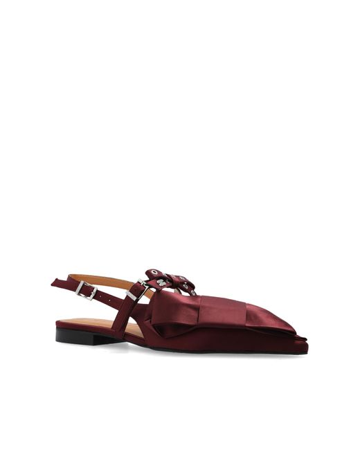 Ganni Shoes With Bow in Red | Lyst