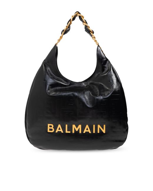 Balmain Bag 1945 Soft Moon Large in Black | Lyst UK