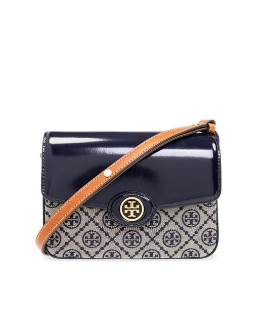 Tory Burch 'robinson T Monogram' Shoulder Bag in Blue | Lyst