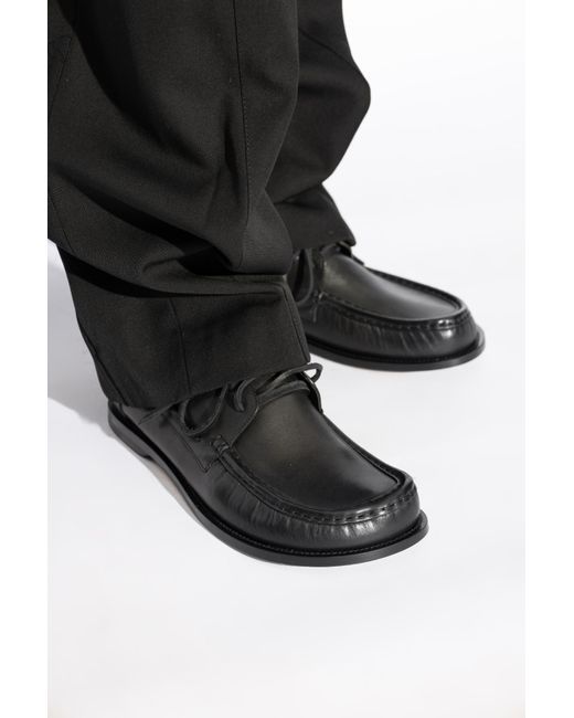 Loewe Shoes Campo Type Boat Shoe in Black for Men | Lyst
