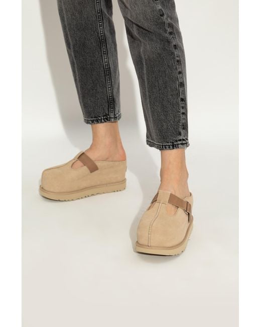 UGG Platform Slides Goldenstar Hi Clog in Gray | Lyst