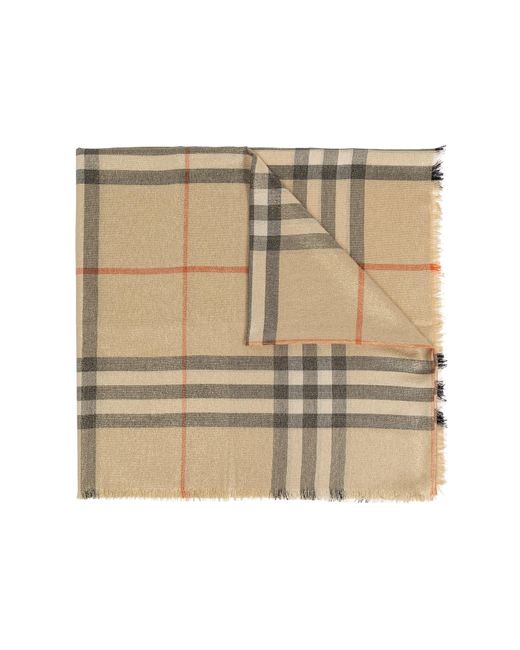 Burberry Woolen Scarf in Natural | Lyst