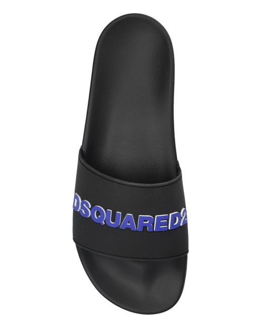DSquared² Rubber Slides With Logo in Black for Men | Lyst