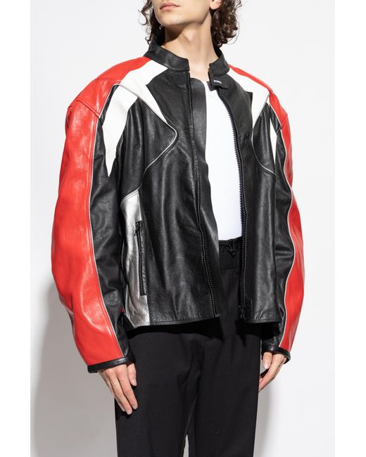 Vetements Leather Jacket in Red for Men | Lyst UK