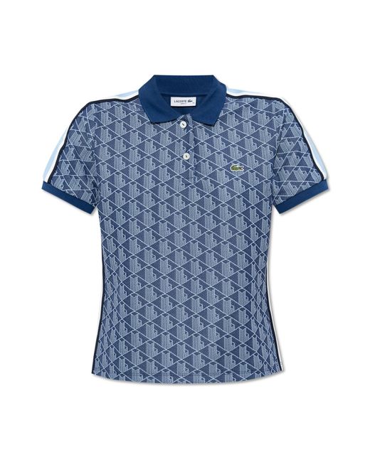 Lacoste Polo With Monogram in Blue | Lyst