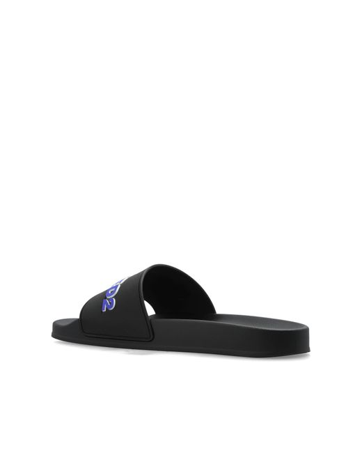 DSquared² Rubber Slides With Logo in Black for Men | Lyst