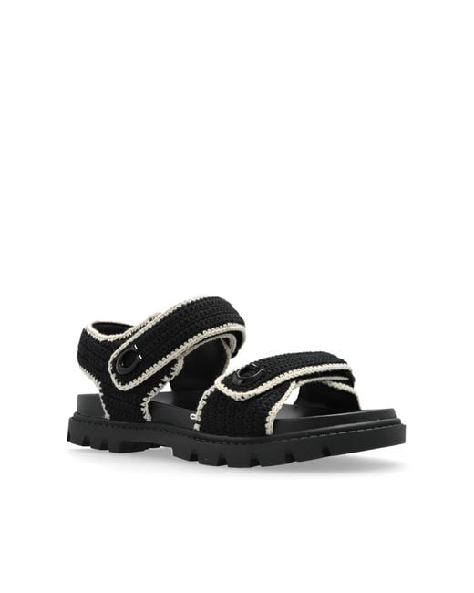 COACH Flat Sandals in Black | Lyst UK