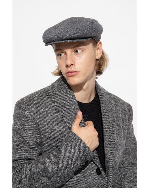 Dolce & Gabbana Flat Cap With Herringbone Pattern in Gray for Men | Lyst