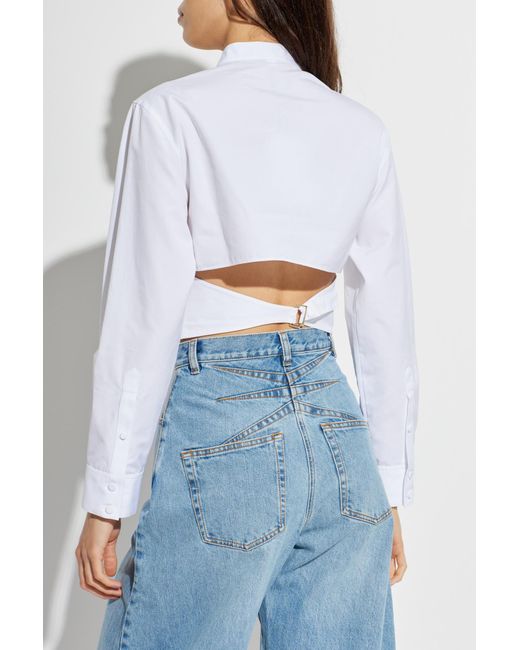Alaïa Shirt With A Back Slit in White | Lyst UK
