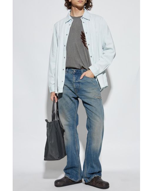 DIESEL T-Shirt 'T-Boxt-Peeloff' in Grey for Men | Lyst UK