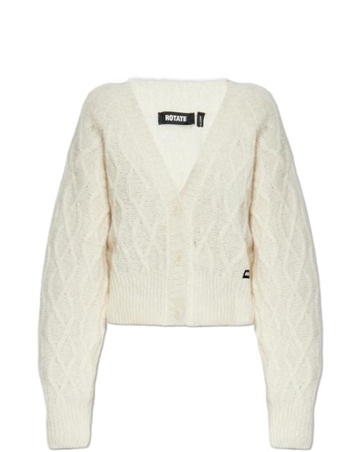 ROTATE BIRGER CHRISTENSEN Cardigan With Logo Patch in White | Lyst UK