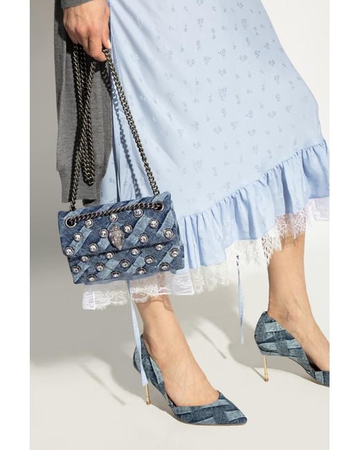 Kurt Geiger Shoulder Bag Kensington Crystals Mini in Blue | Lyst