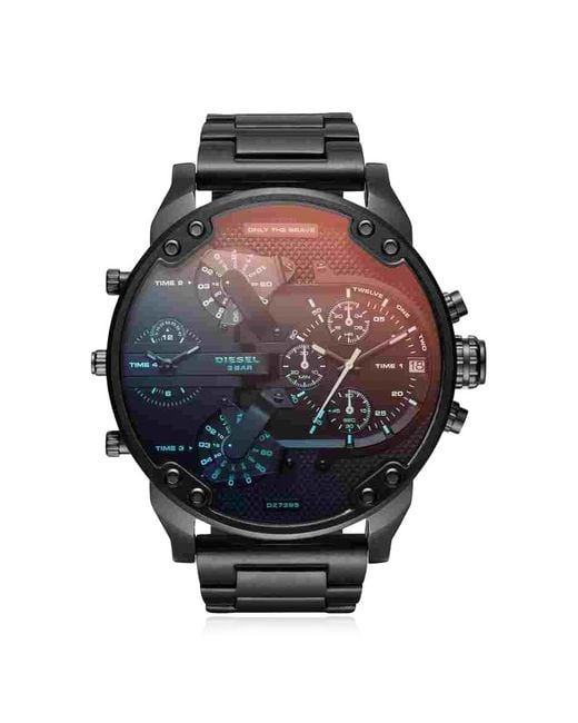 DIESEL Steel Watch "mr Daddy", in Blue for Men | Lyst UK