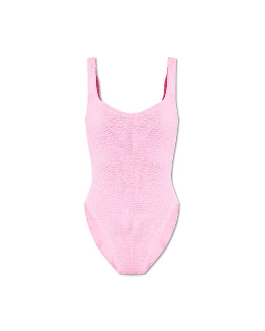 Hunza G One Piece Square Swimsuit In Pink Lyst