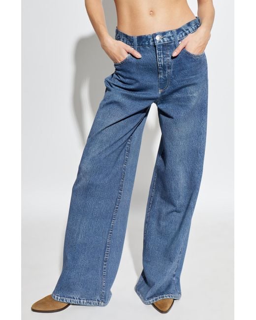 Rag & Bone Wide-Leg Trousers in Blue | Lyst UK