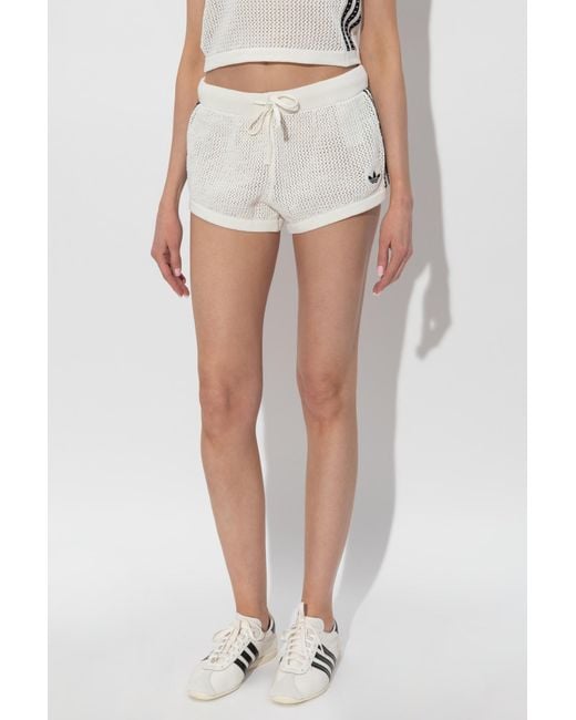adidas Originals Shorts With Logo in White | Lyst UK
