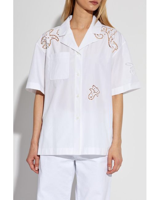 Versace Shirt With Openwork Pattern in White | Lyst