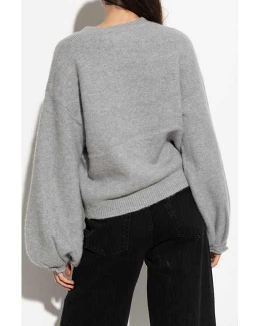 ROTATE BIRGER CHRISTENSEN Sweater With Puff Sleeves in Grey | Lyst UK