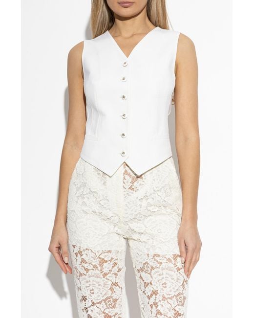 Dolce & Gabbana Vest Made Of Combined Materials in White | Lyst UK
