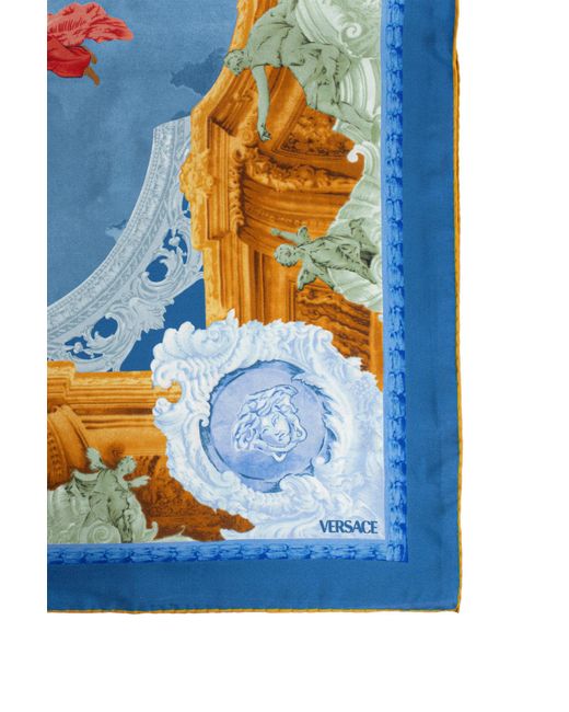 Versace Scarf With 'Affresco' Print in Blue | Lyst UK