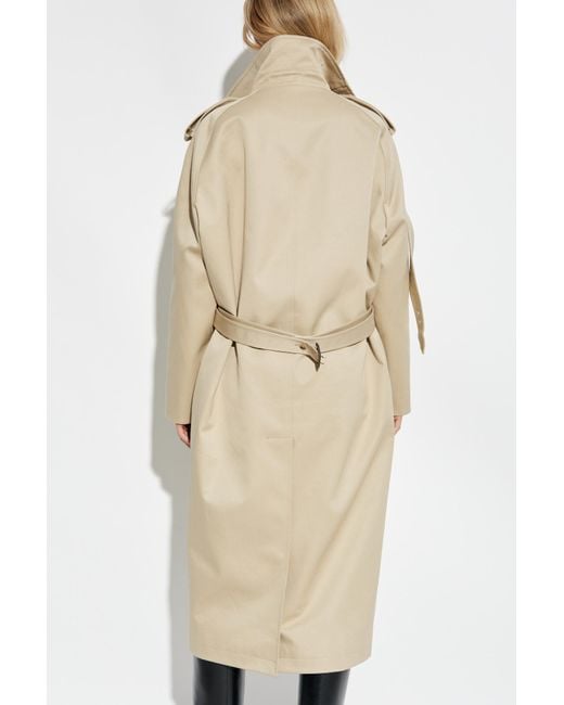 Courreges Double-Breasted Trench Coat in Natural | Lyst