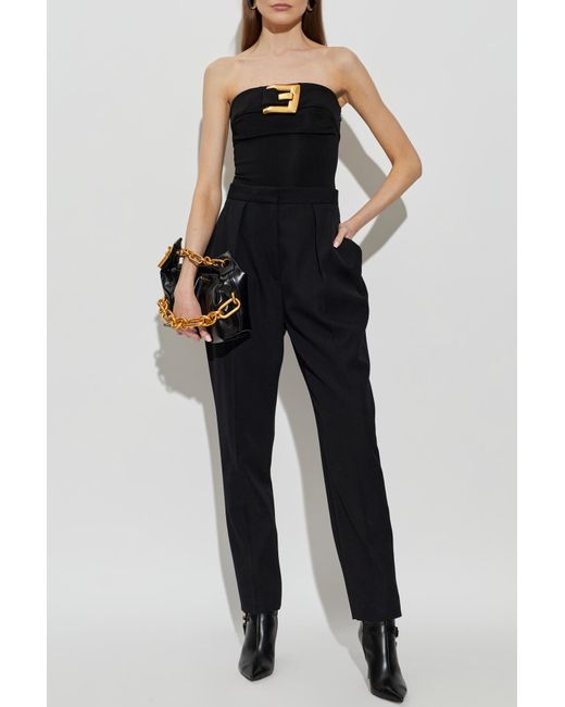Balmain Bodysuit With Bare Shoulders in Black | Lyst UK