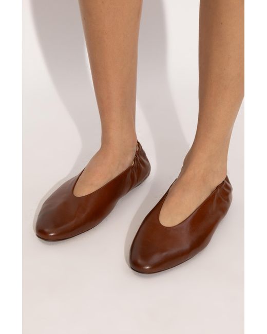 Marsèll Leather Ballet Flats 'Strascico' in Brown | Lyst UK