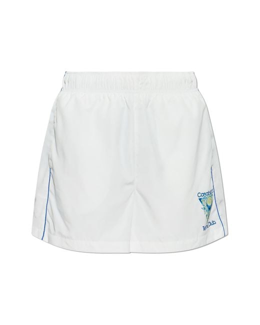 CASABLANCA Logo Shorts in White for Men | Lyst UK