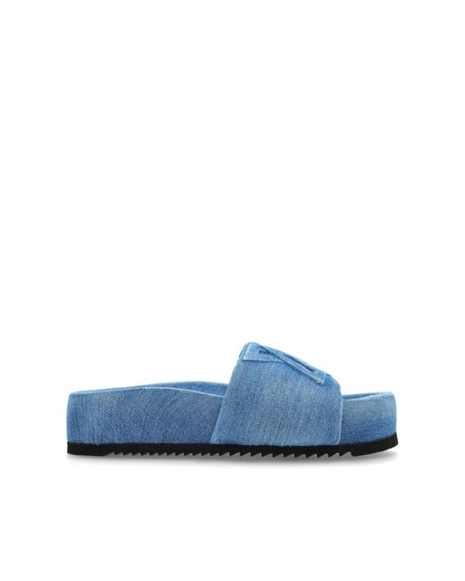 Vic Matié Platform Slides in Blue | Lyst