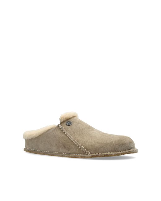 Birkenstock 'Zermatt Premium Suede' Slides in Black | Lyst