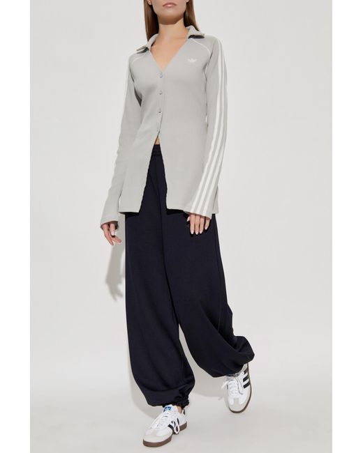adidas Originals Top With Embroidered Logo in Grey | Lyst UK