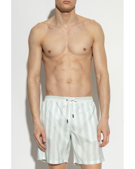 Brioni Swim Shorts With Striped Pattern in Blue for Men | Lyst