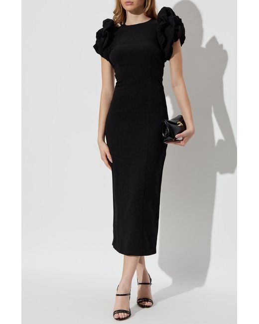 ROTATE BIRGER CHRISTENSEN Dress With Puff Sleeves in Black | Lyst UK