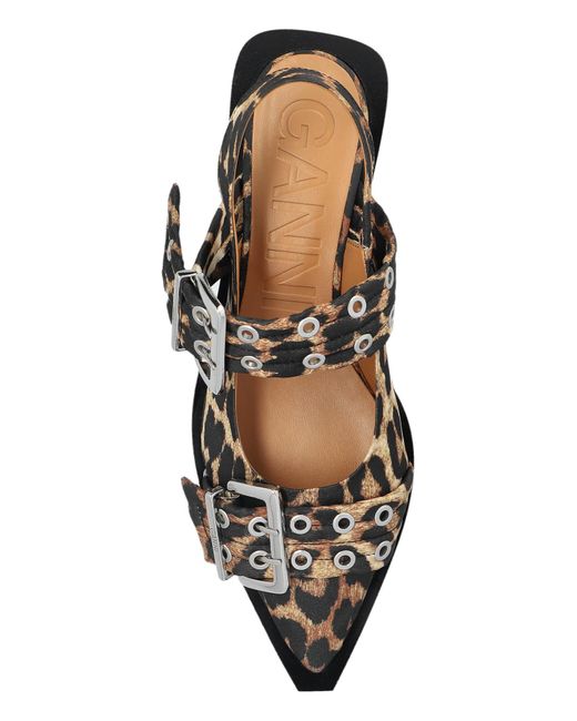 Ganni Shoes With Animal Print in Blue | Lyst
