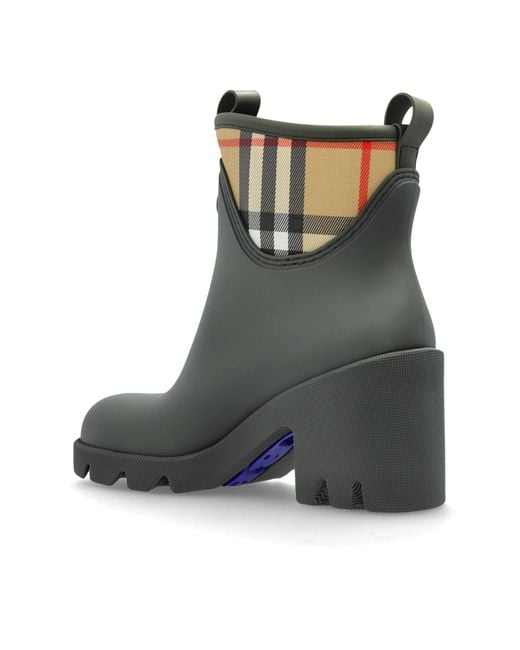 Burberry Heeled Wellingtons "Marsh" in Green | Lyst