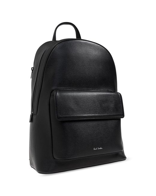 Paul Smith Leather Backpack With Logo in Black for Men | Lyst UK