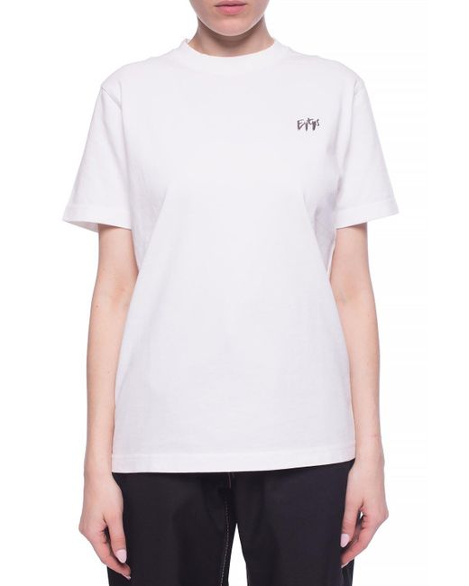 Eytys Cotton T-shirt With Logo White - Lyst