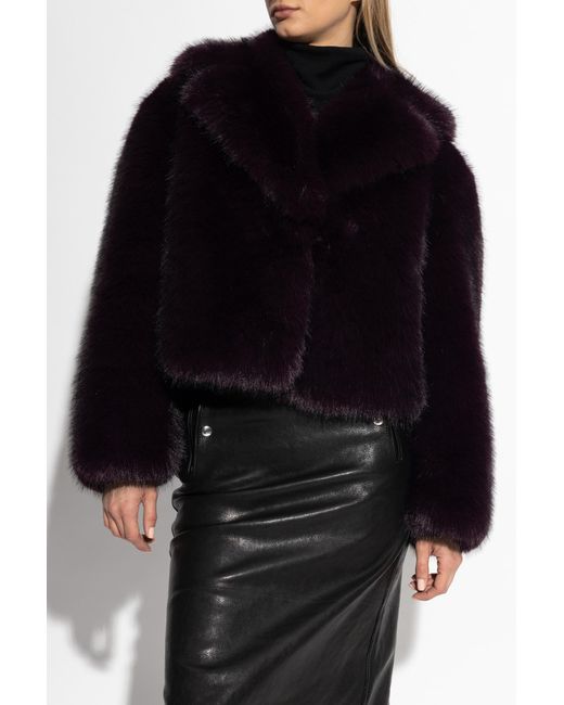 Stand Studio Shearling Coat Samara in Black | Lyst UK