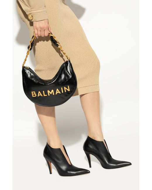 Balmain Shoulder Bag 1945 Soft Moon in Black | Lyst