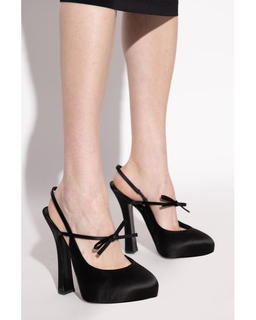 Dolce & Gabbana Satin Platform Shoes in Black | Lyst