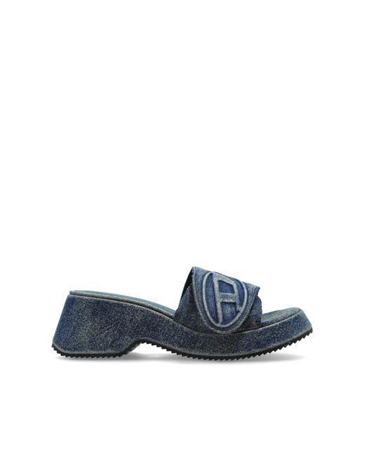 DIESEL Platform Slides Sa-Oval in Blue | Lyst UK