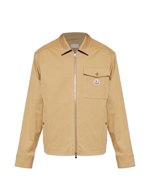 Moncler Jacket With Logo Patch in Natural for Men | Lyst UK
