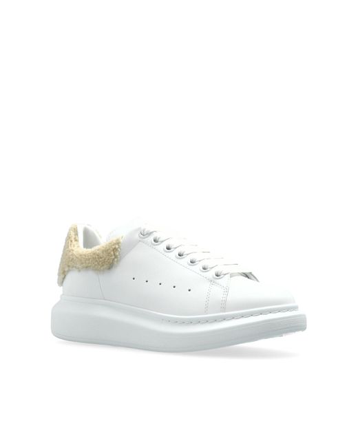 McQueen Sports Shoes With A Furry Heel Tab in Blue | Lyst