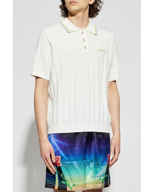 CASABLANCA Polo With Logo in White for Men | Lyst UK