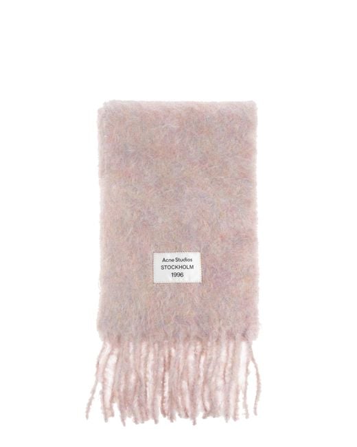 Acne Studios Wool Scarf in Pink | Lyst UK